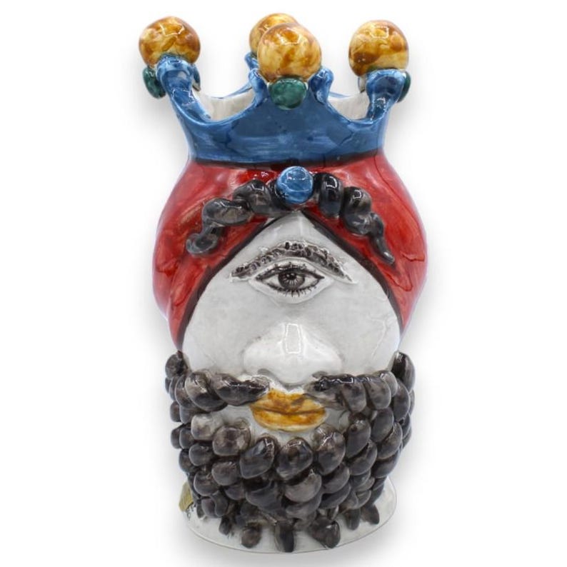 Head of Polyphemus, Mythological Figure in Caltagirone Ceramic, Approx ...