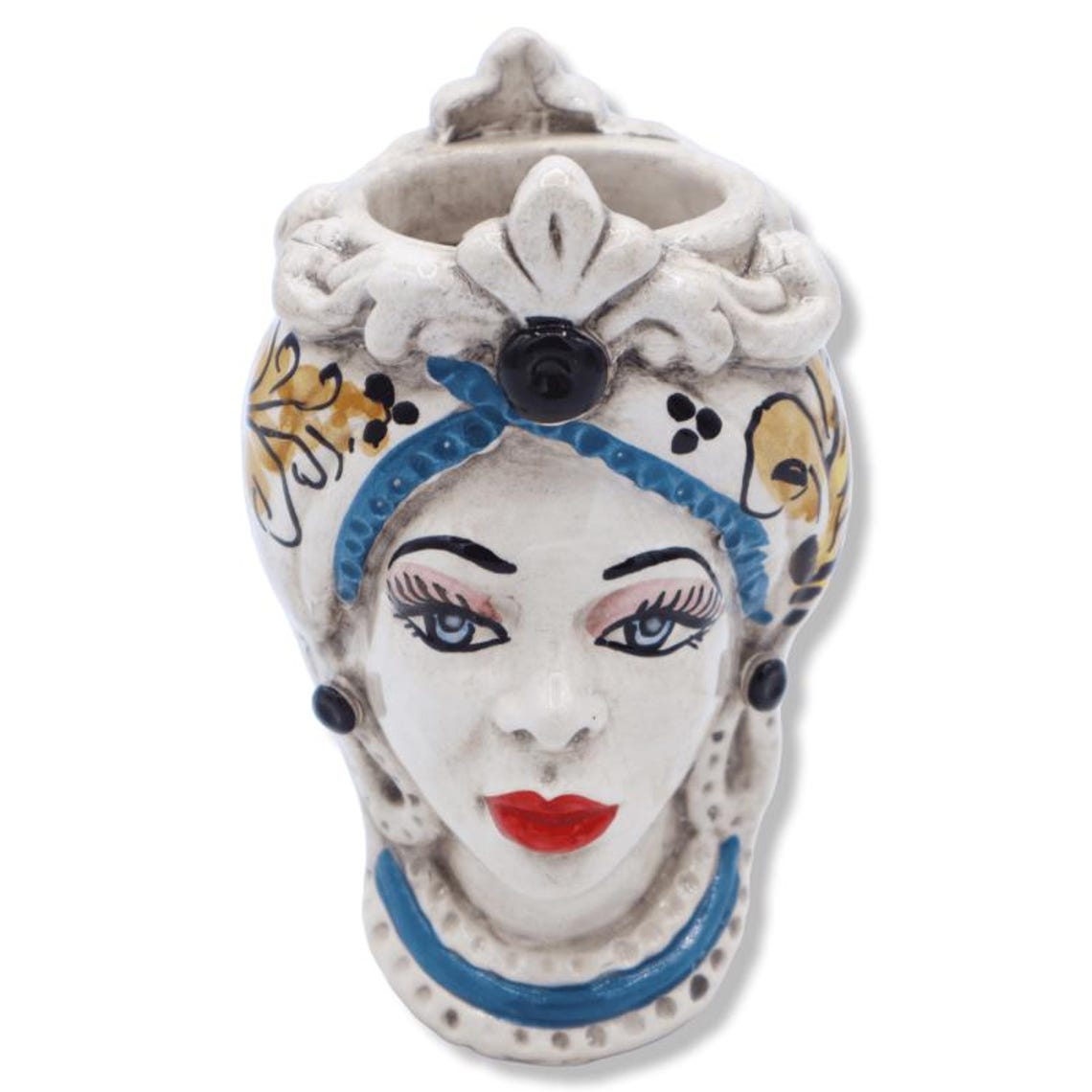 Two-faced Janus Head With Two Faces in Caltagirone Ceramic, 17th ...