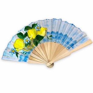 Handcrafted Wooden Fan With Hand-decorated Fabric, Glimpse of Landscape ...