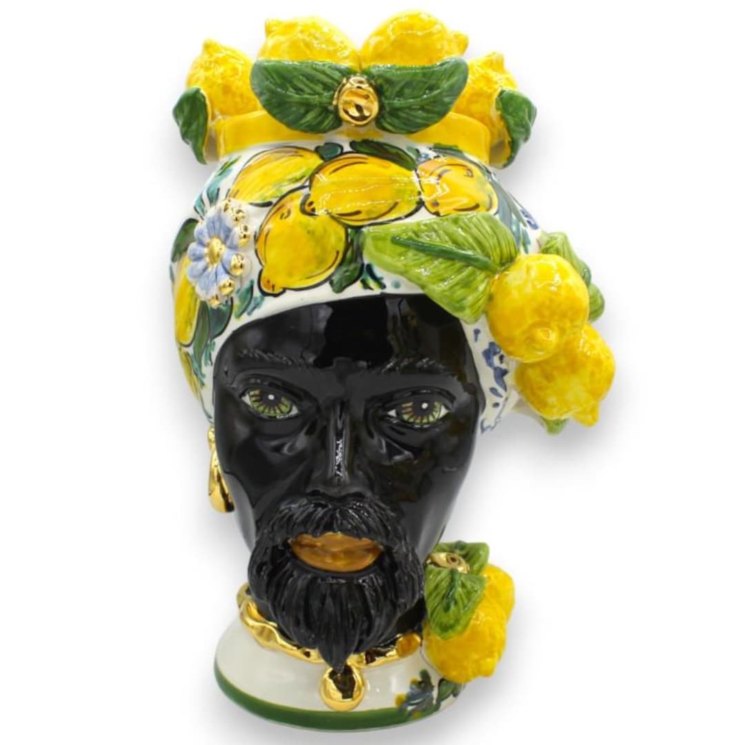 Sicilian Moorish Heads 1pc H 30 Cm Approx. Caltagirone Ceramic, Pure ...