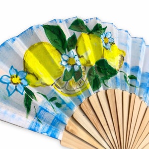 Handcrafted Wooden Fan With Hand-decorated Fabric, Glimpse of Landscape ...