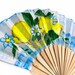 Handcrafted Wooden Fan With Hand-decorated Fabric, Glimpse of Landscape ...
