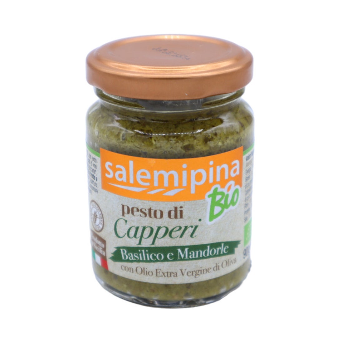 Organic Sicilian Caper, Basil and Almond Pesto 90g - Etsy UK