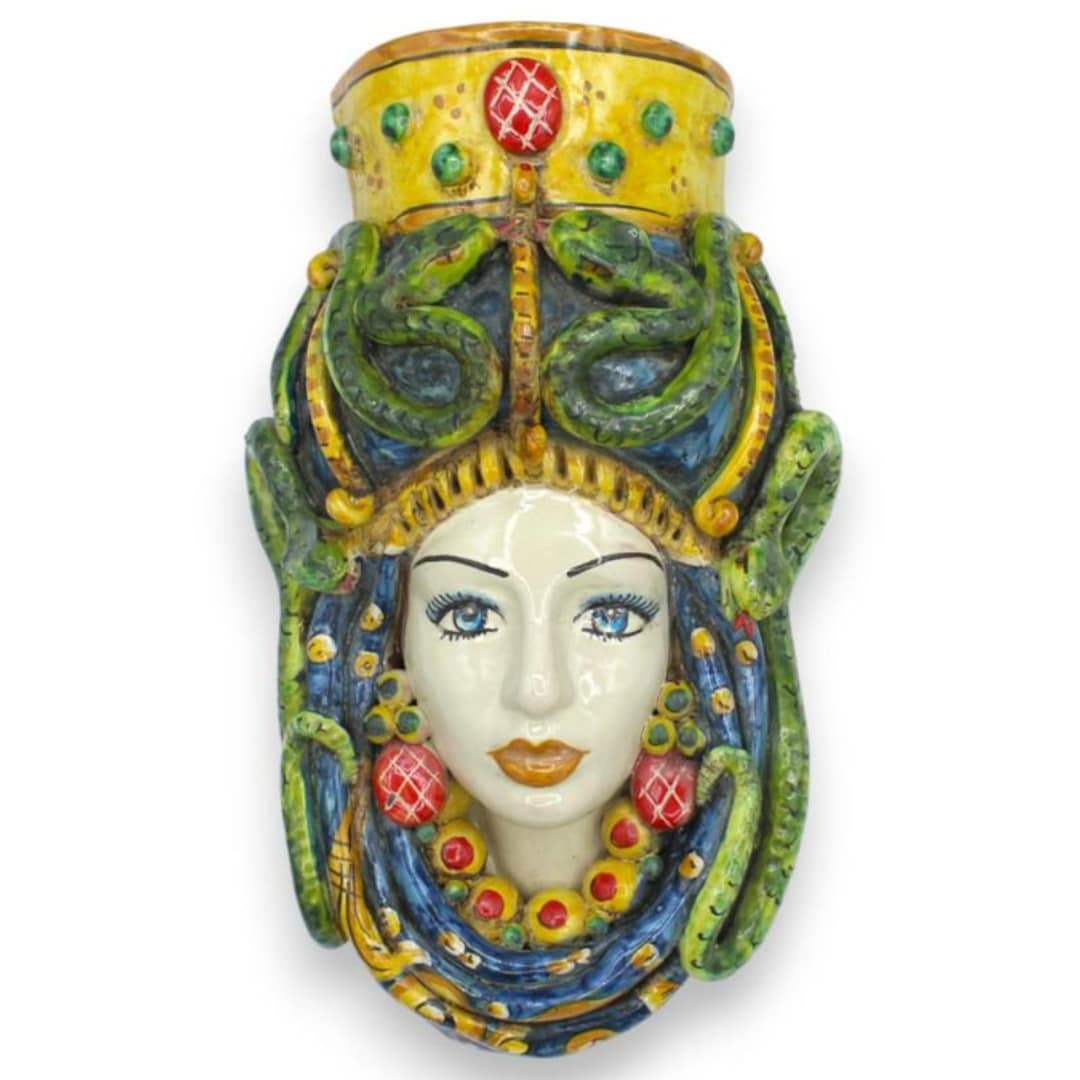 Medusa Head Mural (to Hang) Caltagirone Ceramic MYTHOLOGICAL FIGURE, H ...