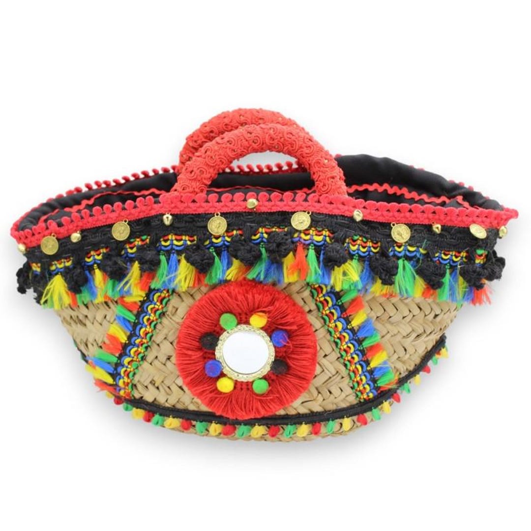 Dwarf Palm Coffa, Typical Sicilian Lined Bag, L 40 X 24 Cm Approx. With ...