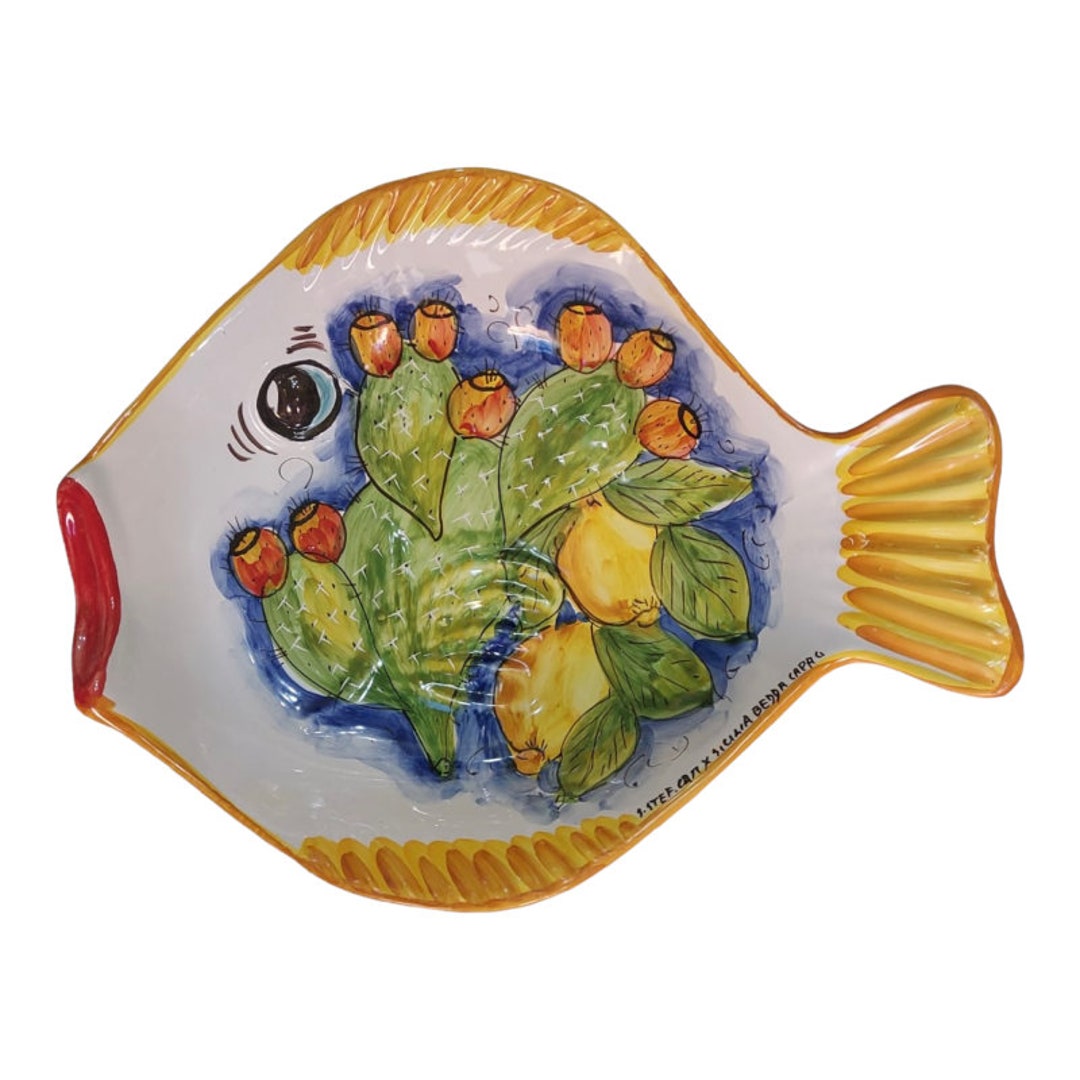 Sicilian Ceramic Fish-shaped Serving Plate Tray Size 40 X 30 Cm - Etsy