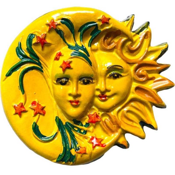 Eclipse Sun and Moon Sicilian Ceramic Disc Diameter 20 Cm - Etsy