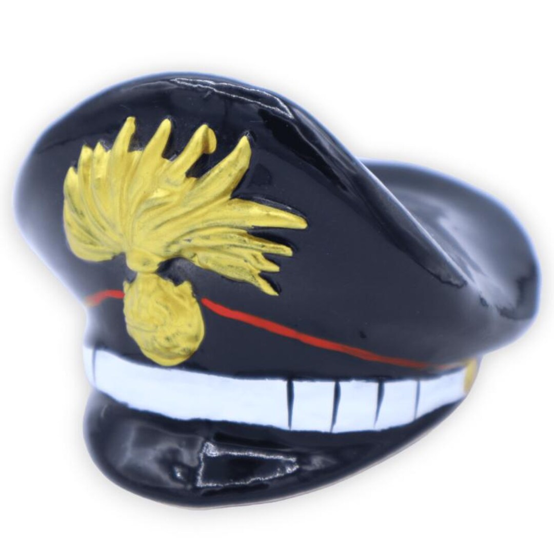 Law Enforcement Hat in Fine Ceramic, L 9 and H 7 Cm Approx. (1 Unit ...