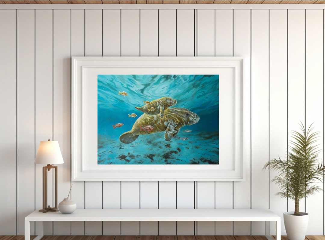 Manatee Print, Manatees, Manatee Art, Manatee Wall Art - Etsy
