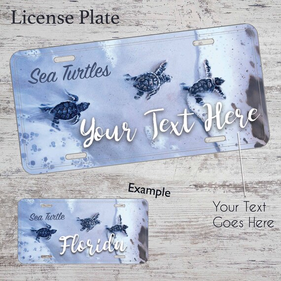 Sea Turtles License Plate Sea Turtles Sea Turtle Art Car | Etsy