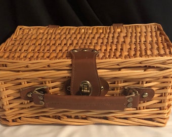 Wicker suitcase | Etsy