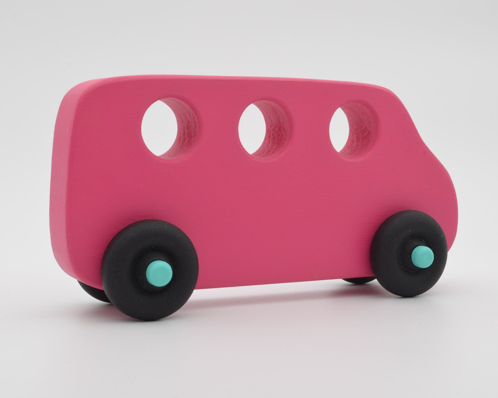 Wooden Toy Bus Pink Handcrafted & Hand Painted - Etsy