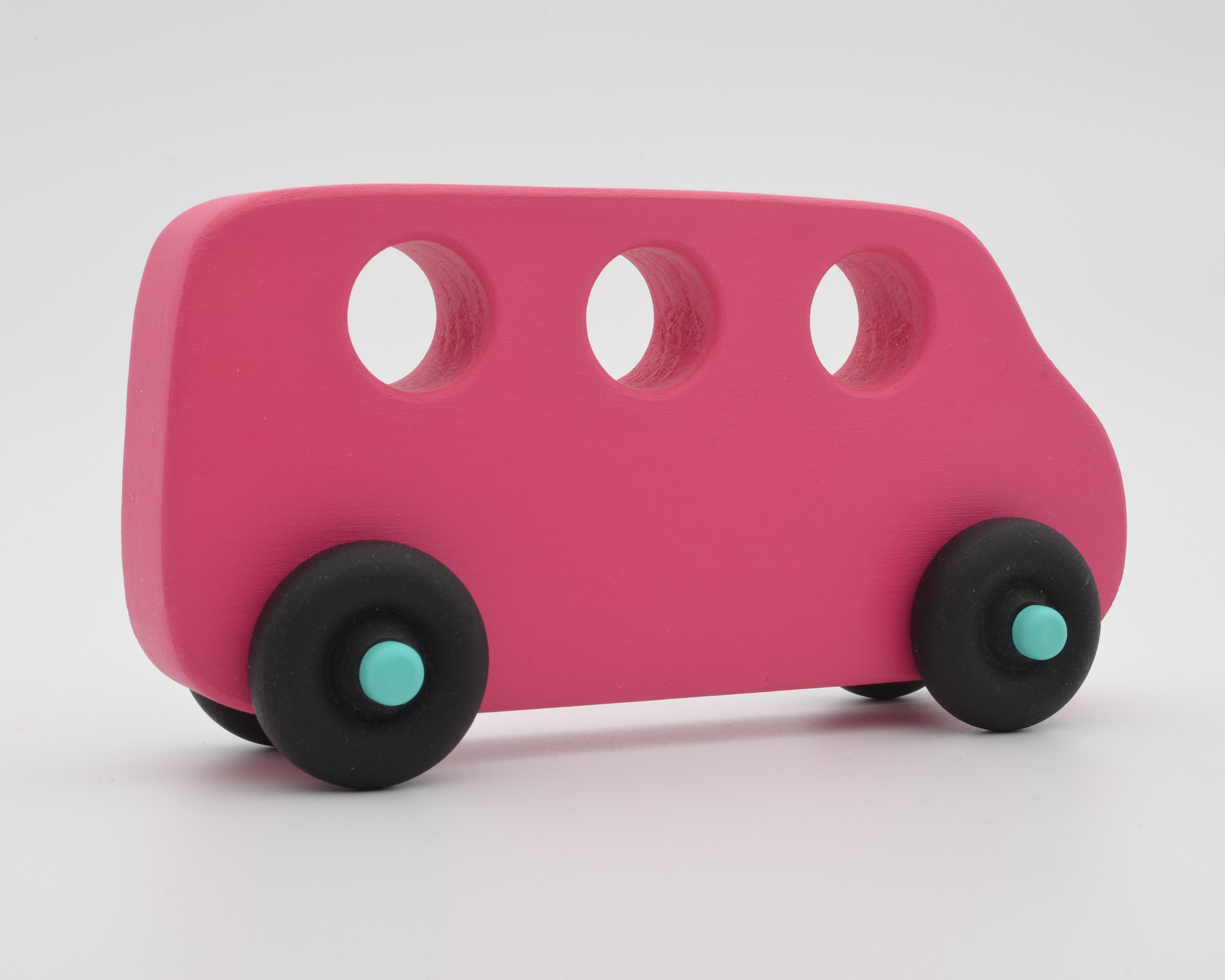 Wooden Toy Bus Pink Handcrafted & Hand Painted - Etsy