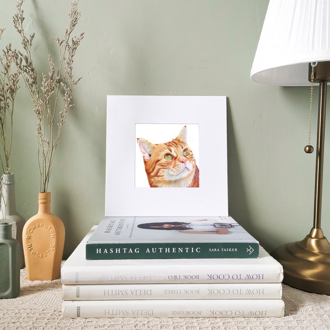 Ginger Cat Art Print | Ginger Cat Print | Cat Print | Mounted Print ...