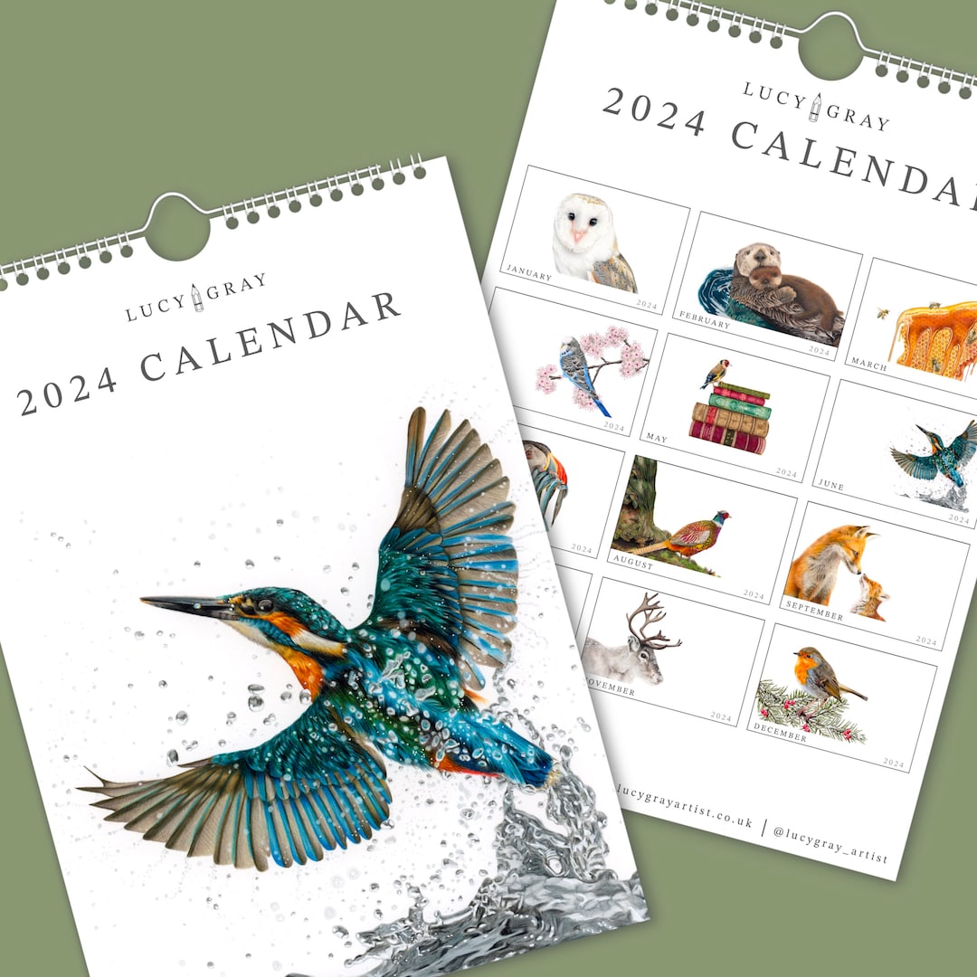 2024 Wildlife Calendar Bird Calendar Monthly Calendar - Etsy