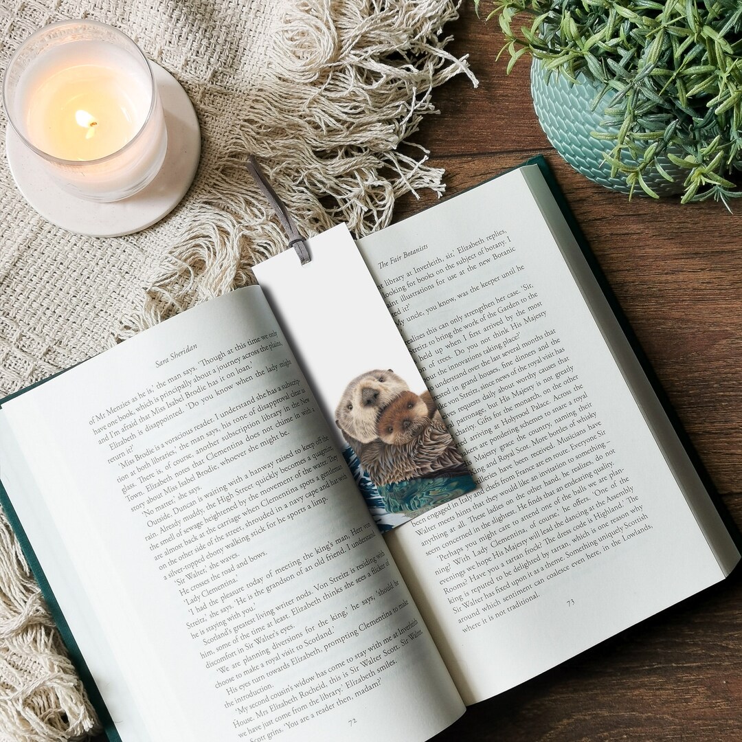 Otters Bookmark Animal Bookmark Sea Otters Wildlife Bookmark Book Lover ...