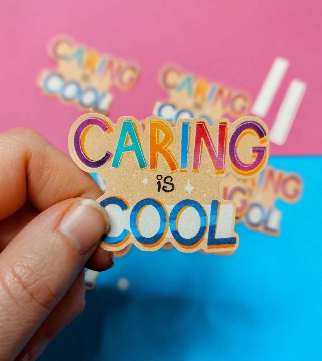 Caring is Cool Sticker. - Etsy