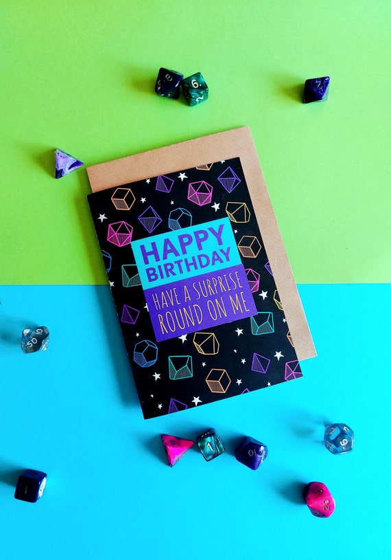 DND Surprise Round Card Birthday Celebration Card for - Etsy