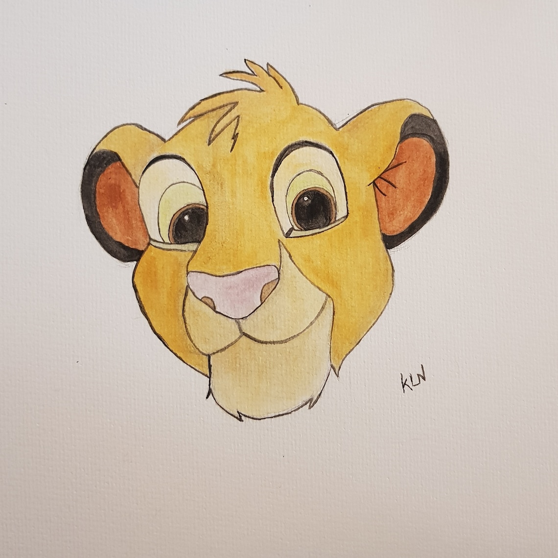 Original Watercolour Painting Simba Lion King Disney - Etsy