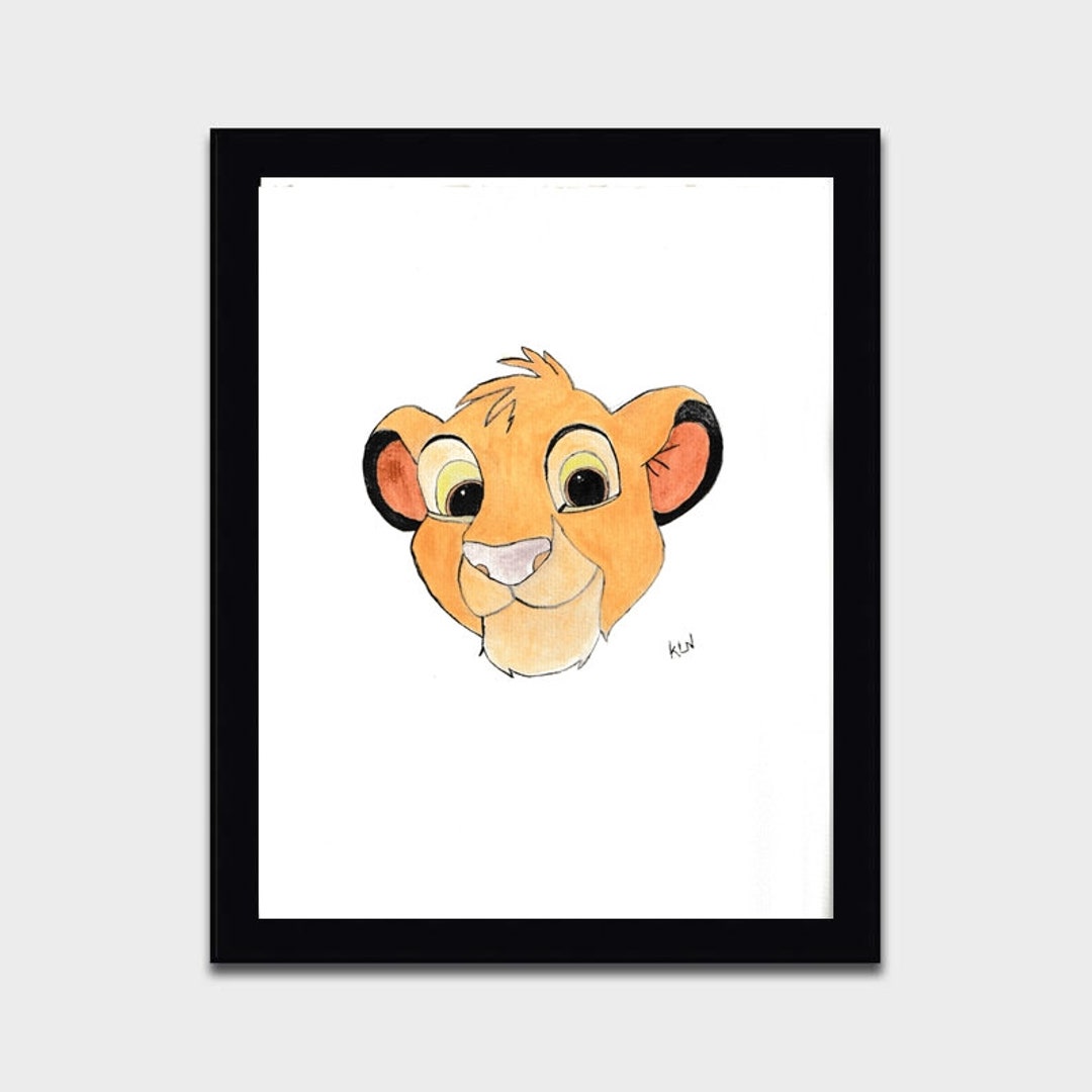 Original Watercolour Painting Simba Lion King Disney - Etsy