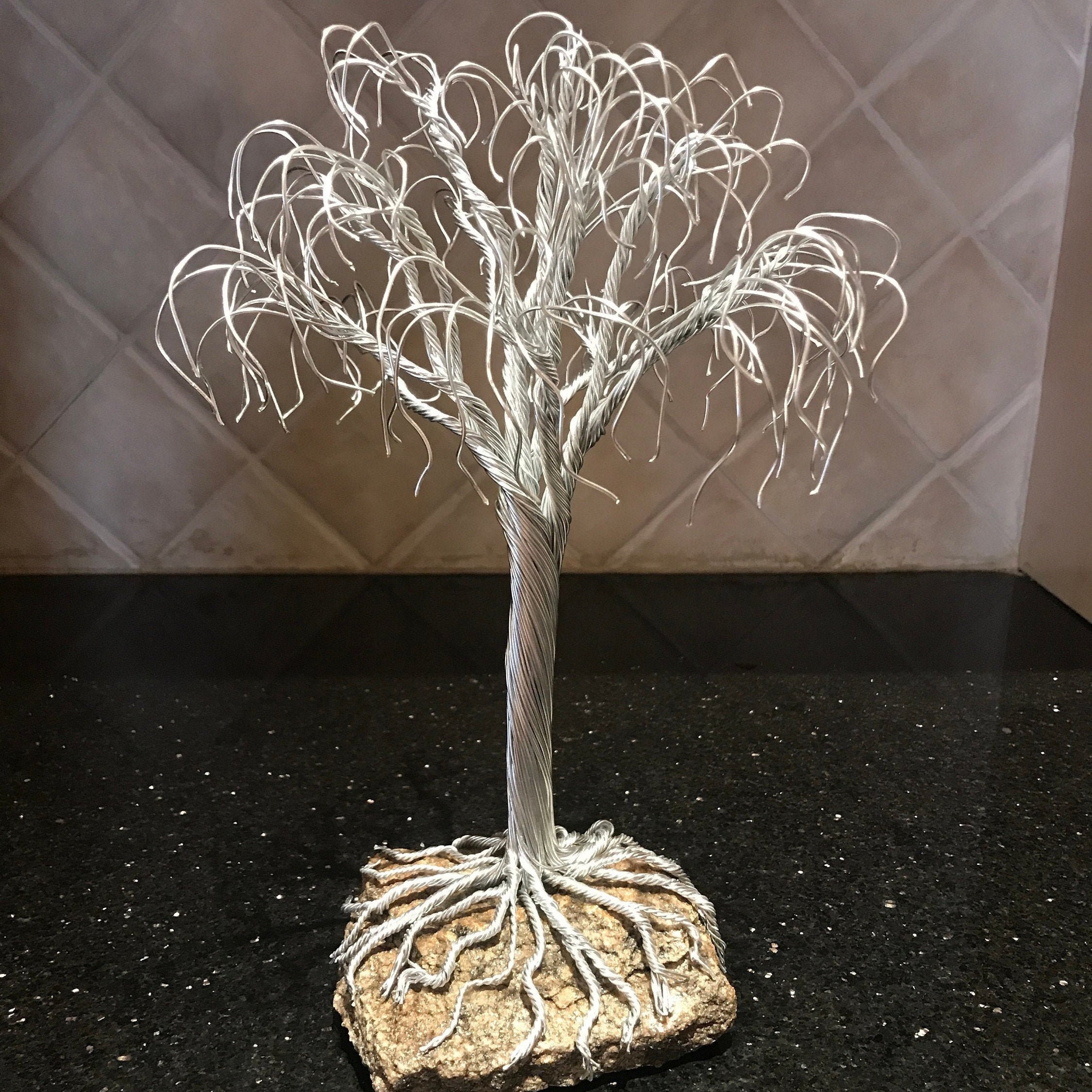 Wired Bonsai Tree in Silver (cascade Style) - Etsy