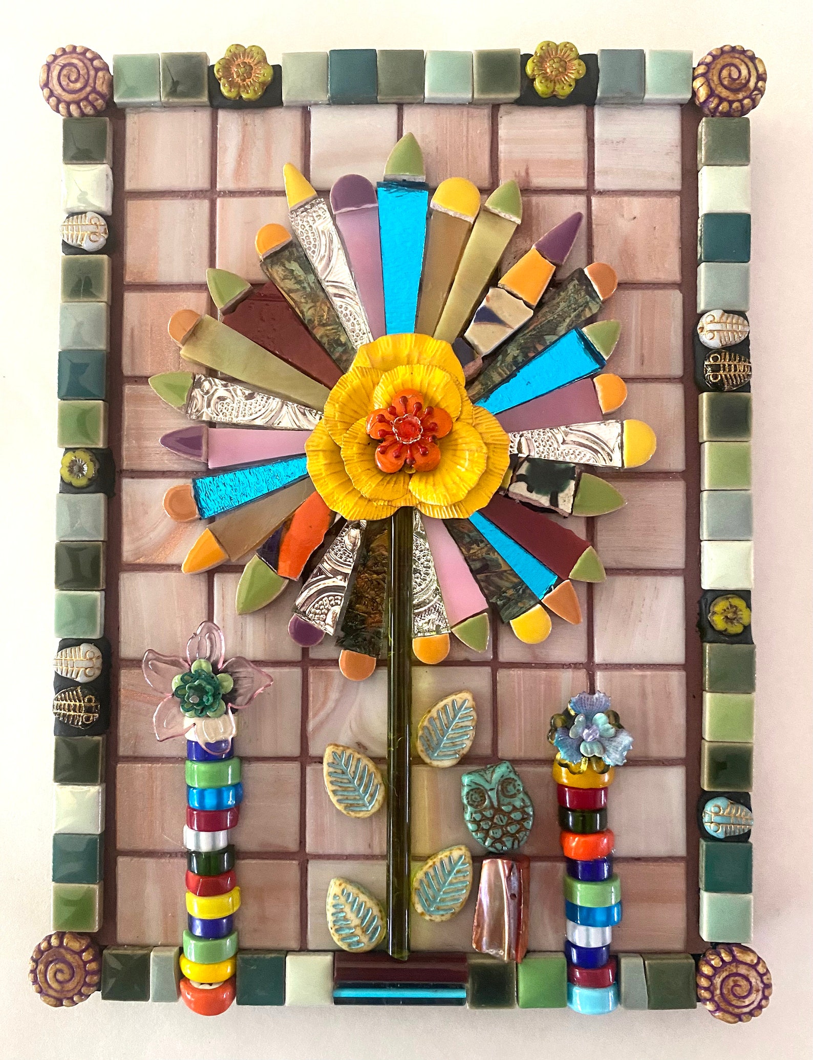 Flower Garden Delight Mosaic Artwork - Etsy