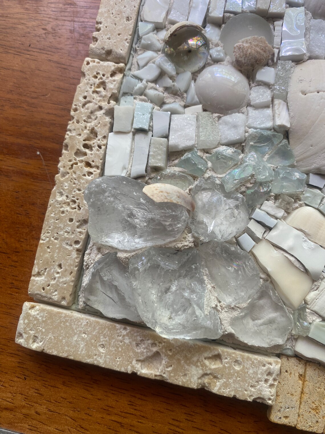 Seaside Mosaic Assemblage With Shells Wall Art - Etsy