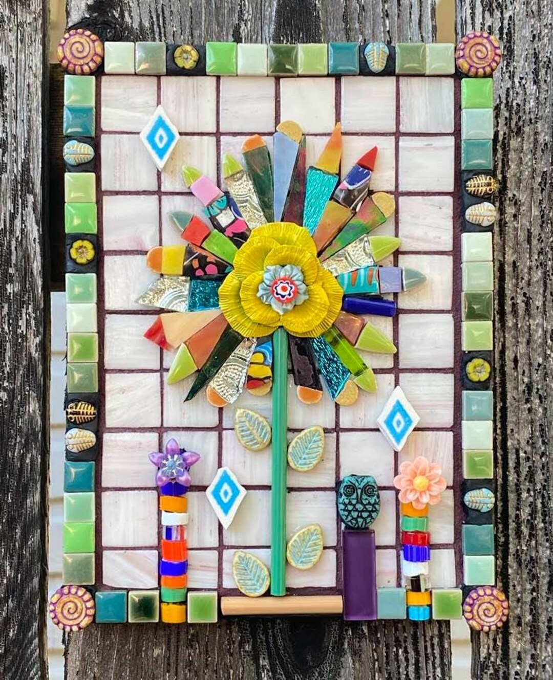 Flower Garden Delight Mosaic Artwork - Etsy