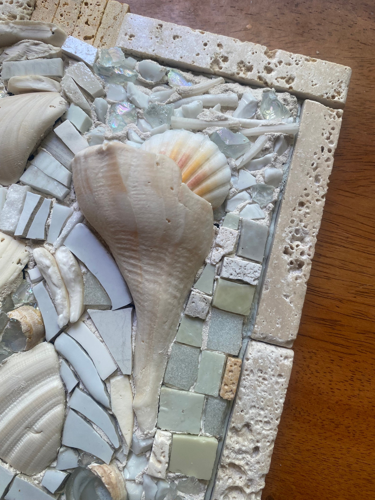 Seaside Mosaic Assemblage With Shells Wall Art - Etsy