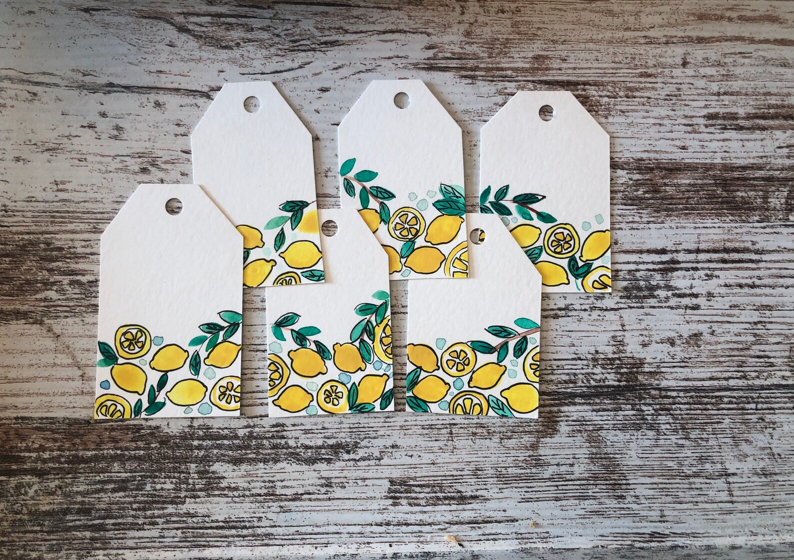 Watercolor Gift Tags Set: Lemon - Etsy