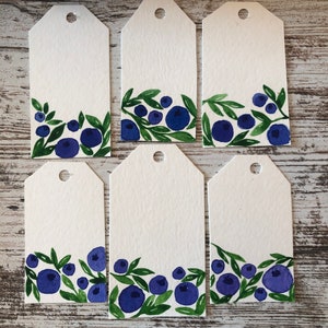 Watercolor Gift Tag Set: Blueberry - Etsy