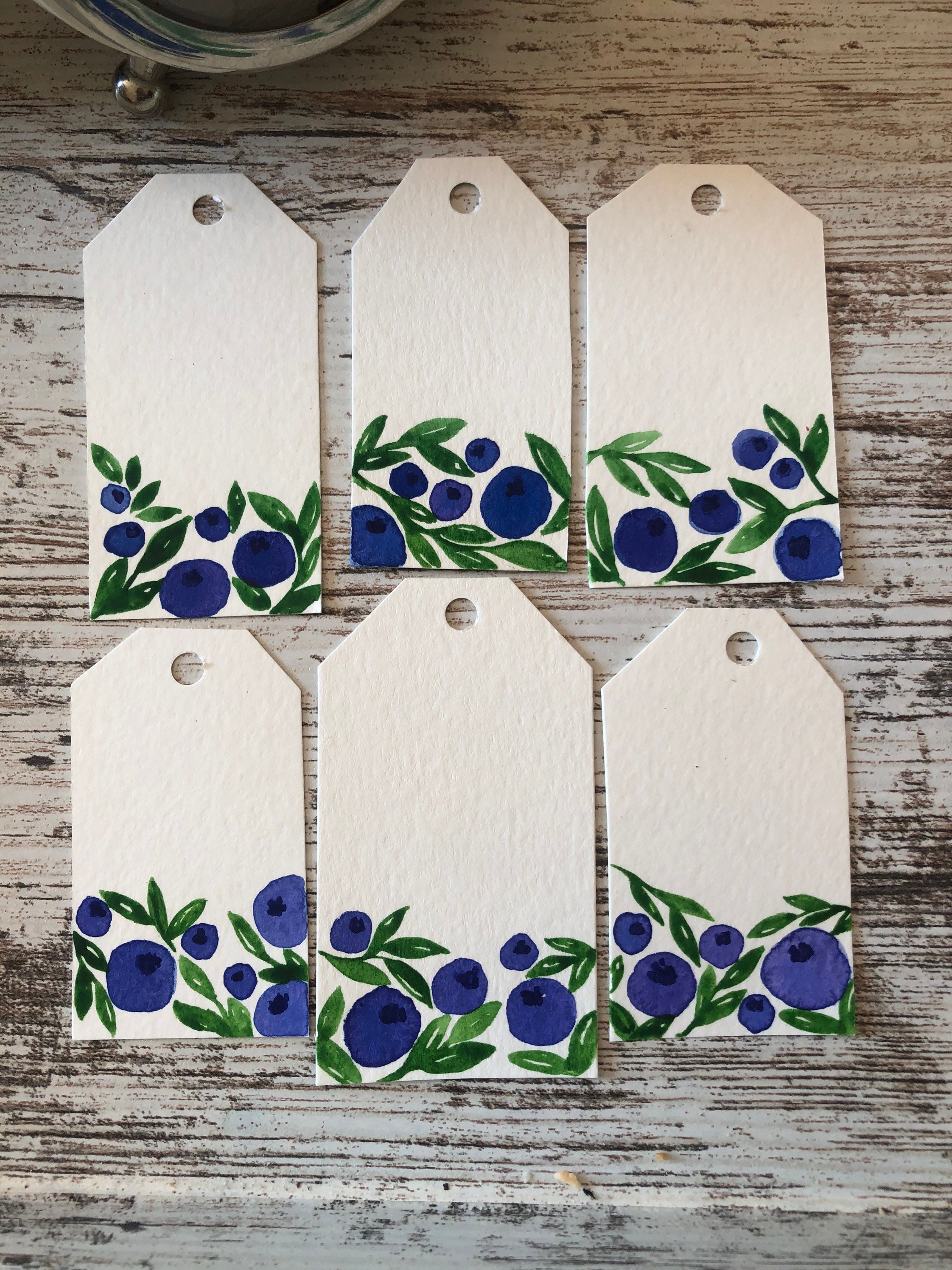 Watercolor Gift Tag Set: Blueberry - Etsy