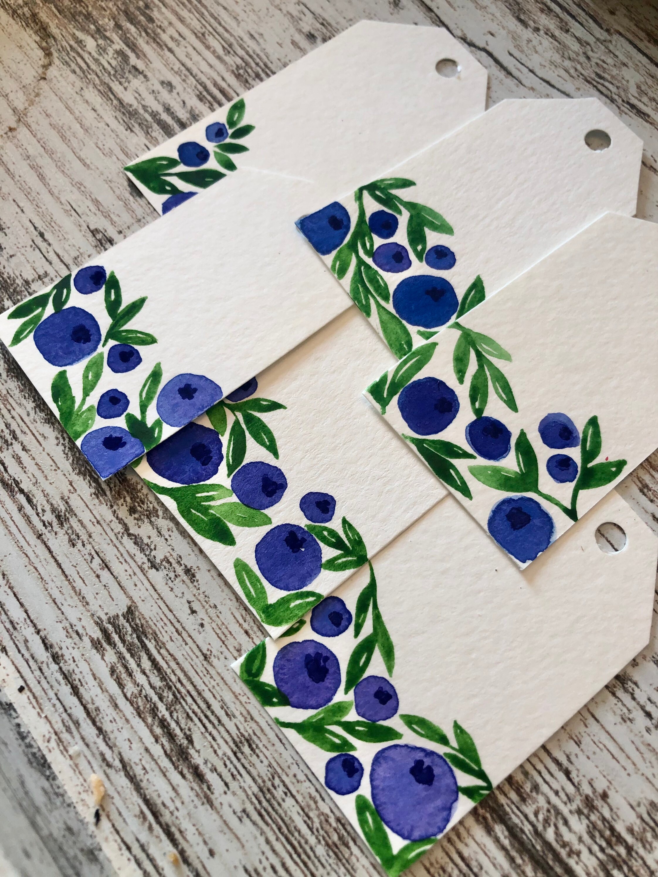 Watercolor Gift Tag Set: Blueberry - Etsy