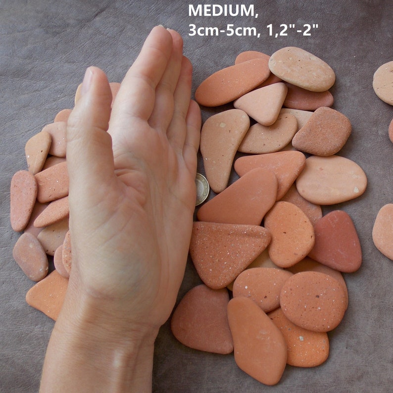 Surf Tumbled Terracotta Tiles: Beach Decor, Pebble Art, Mosaic Making ...