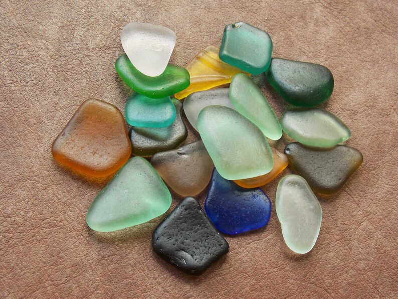 20 pcs Rare colors genuine sea glass collection Surf tumbled | Etsy