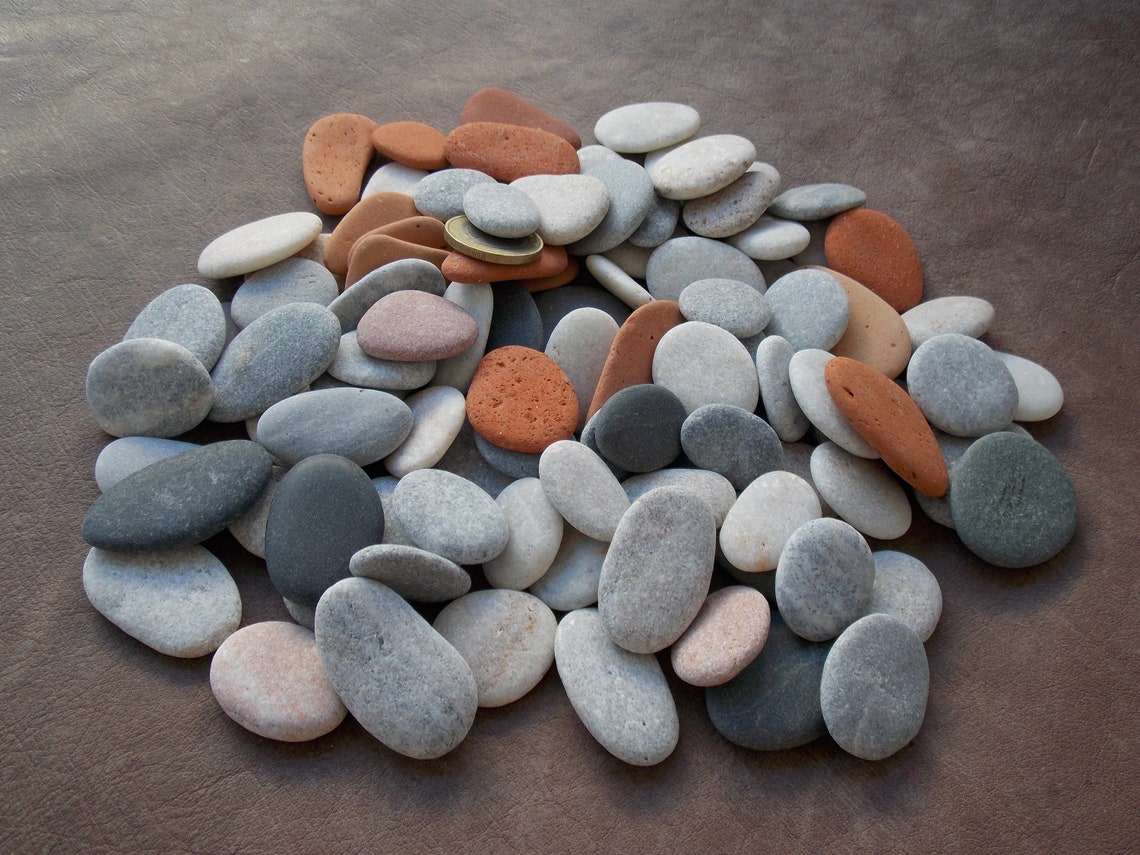 100 Flat Thin Beach Rocks for Craft Pebble Art DIY Projects | Etsy
