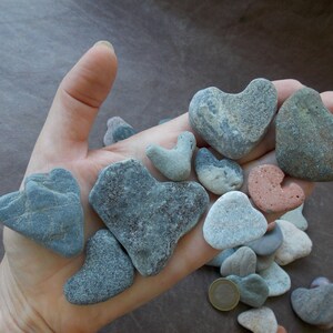 36 Love Stones Flat Tiny to Medium Heart Shaped Sea Rocks for - Etsy