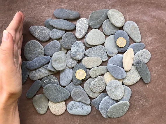 Bulk Flat Mediterranean Slate Rocks Small to Big Thin Grey | Etsy