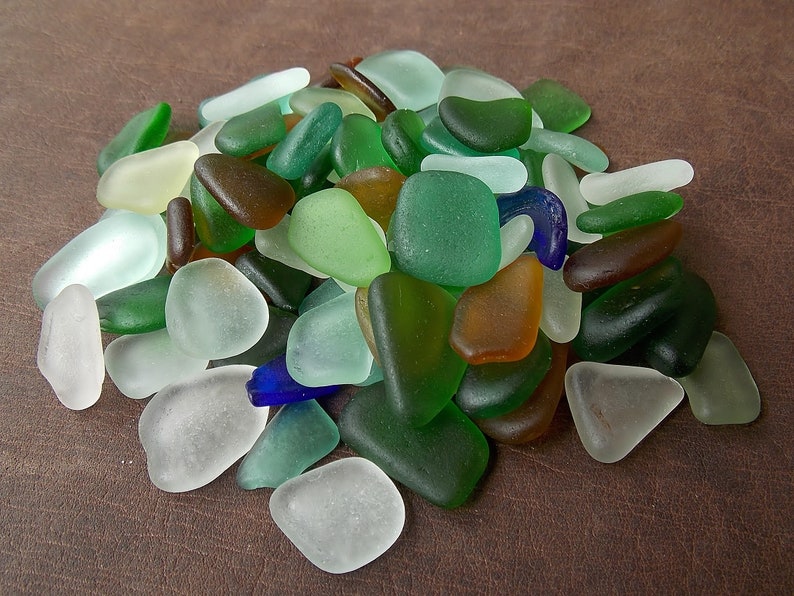 Bulk 100 Pcs Authentic Sea Glass Colored Genuine Surf Tumbled Etsy