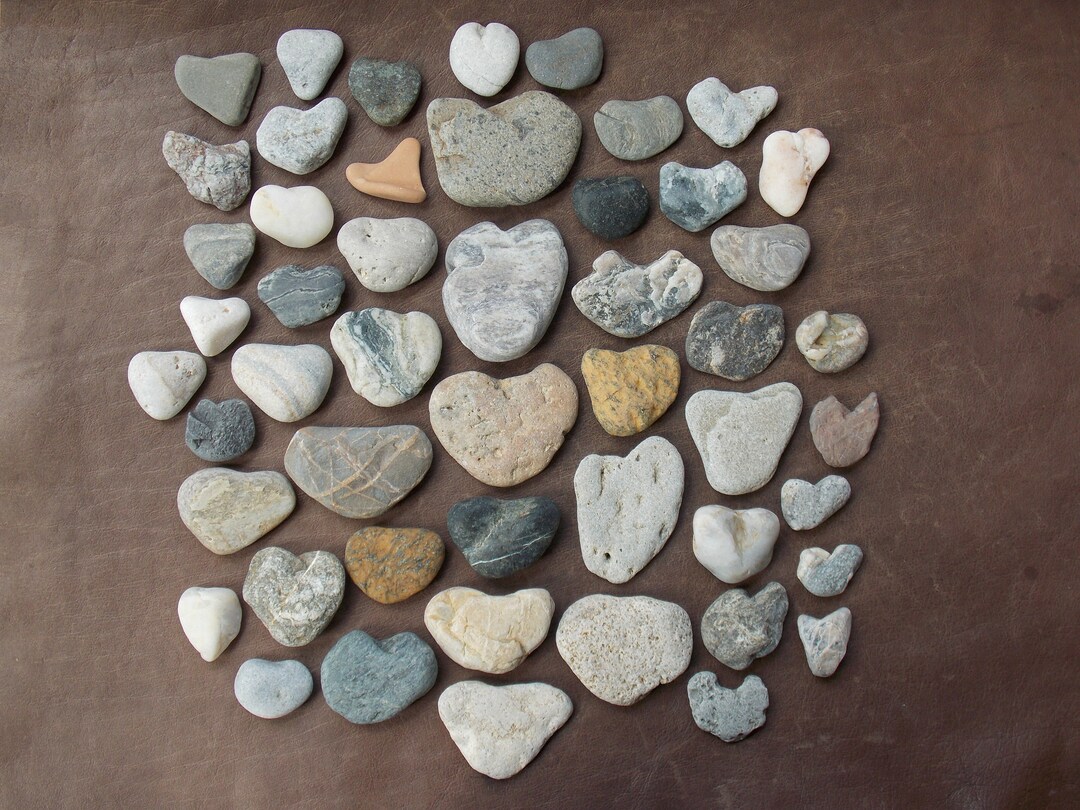50 Big Love Stones Natural Heart Shaped Sea Rocks Beach - Etsy