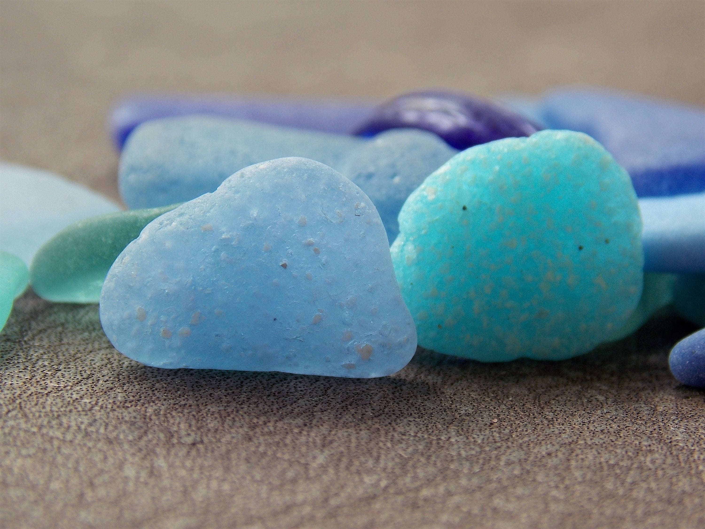 Collectible Rare natural blue sea glass. Genuine surf tumbled | Etsy