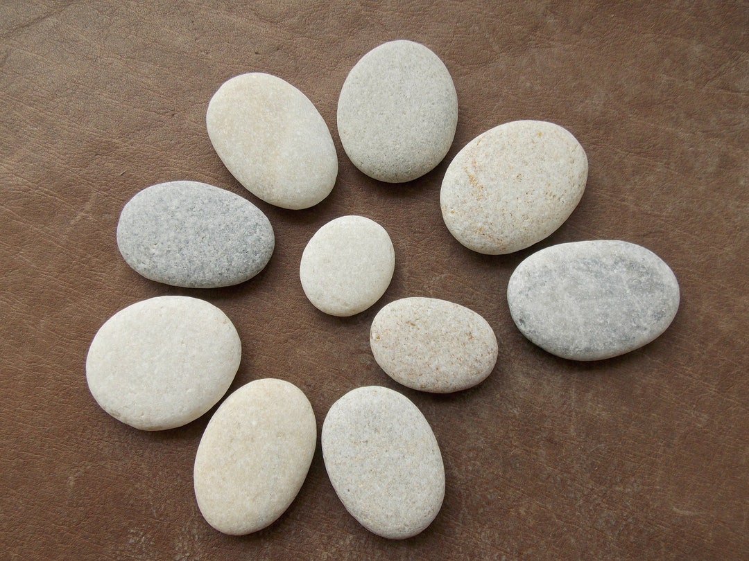 10 Flat Oval Shaped Beach Rocks for Pebble Art, Mandala Painting ...