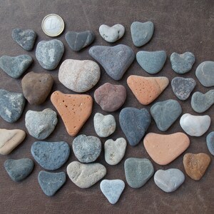 36 Love Stones Flat Tiny to Medium Heart Shaped Sea Rocks for - Etsy