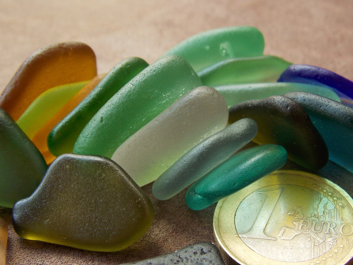 20 pcs Rare colors genuine sea glass collection Surf tumbled | Etsy