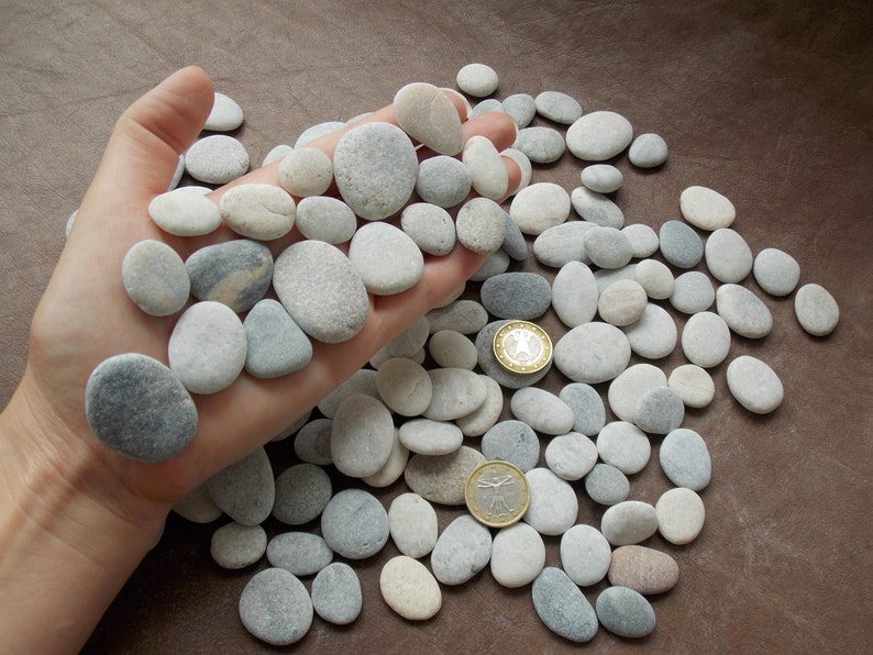 2lbs-145 Smooth Flat Beach Stones for Pebble Art Painting & | Etsy