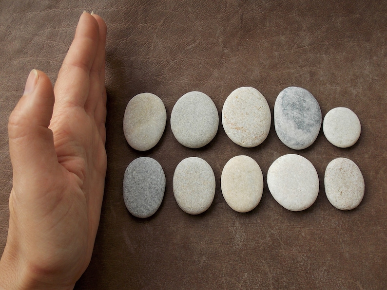 10 Flat Oval Shaped Beach Rocks for Pebble Art, Mandala Painting ...