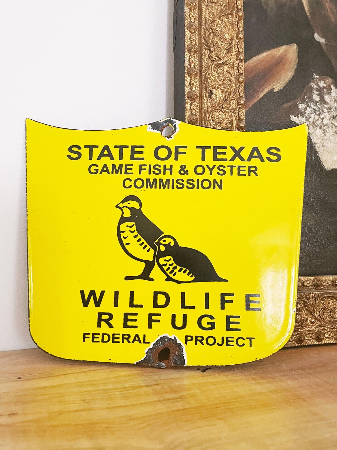 Vintage Enamel Texas Wildlife Refuge Sign - Etsy