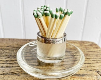 Vintage Round Glass Match Striker Threaded Glass With Art Deco Styling ...