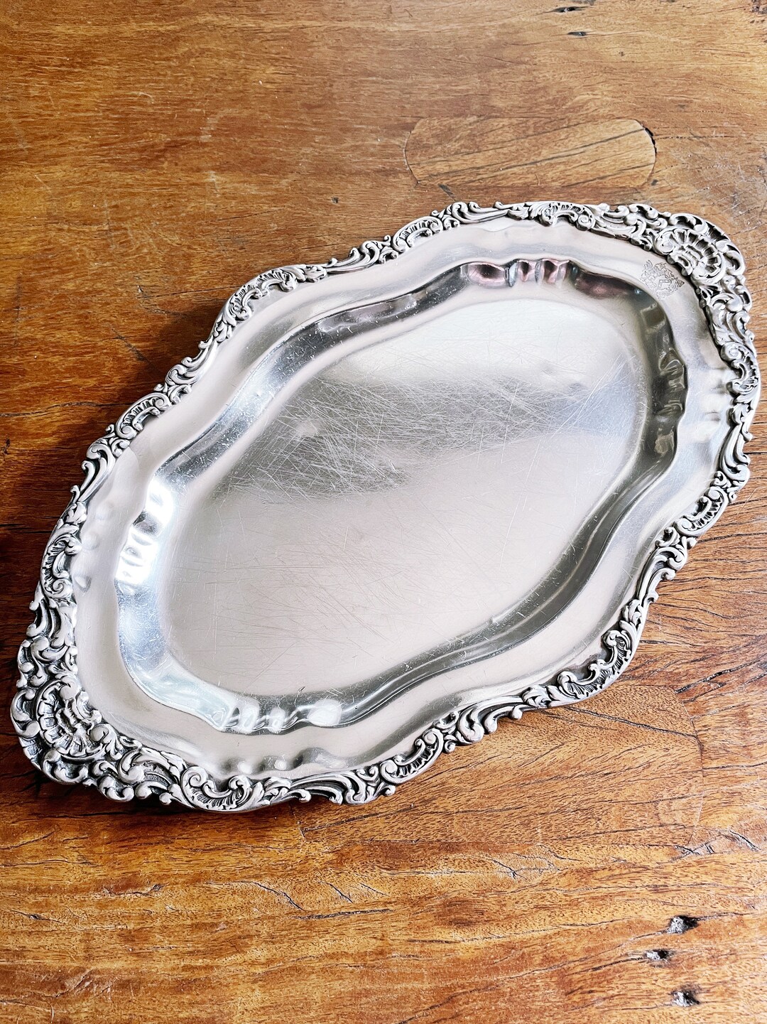 Antique Silver Serving Tray From Hotel Brewster in Boston - Etsy