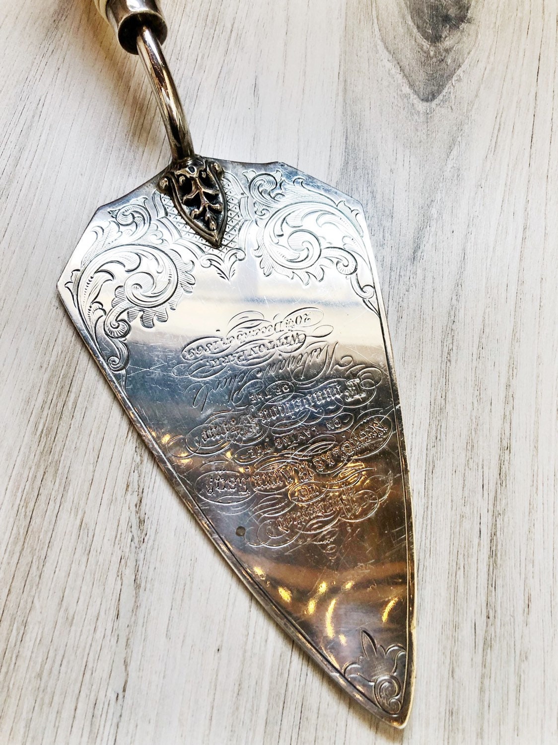 Antique English 1869 Sterling Silver Presentation Trowel | Etsy